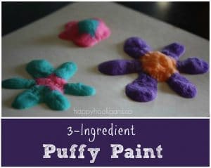 Homemade Puffy Paint Recipe with 3 Ingredients - Happy Hooligans