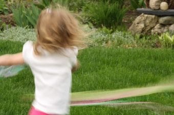 Homemade Twirling Ribbon Sticks in 5 minutes - Happy Hooligans