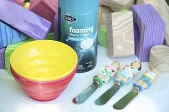 Spreading WIth A Knife Activity with Shaving Cream and Blocks - Happy ...