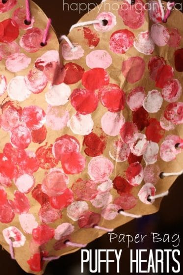 Paper Bag Puffy Hearts Valentines - Happy Hooligans