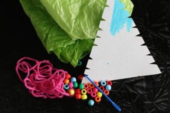Beaded Tissue Paper Tree - A Fine-Motor Preschool Craft for Christmas ...