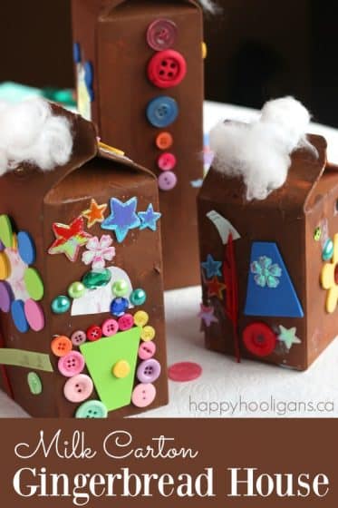 Milk Carton Gingerbread Houses - Happy Hooligans