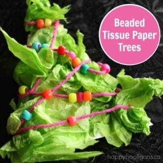Beaded Tissue Paper Tree - A Fine-Motor Preschool Craft for Christmas ...