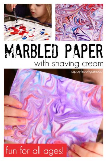 How To Make Marbled Paper with Shaving Cream and WaterColours - Happy ...