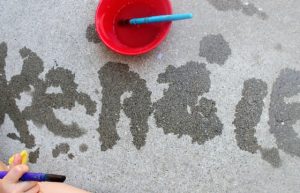 Painting Letters With Water - a Fun Pre-Writing Activity for Kids