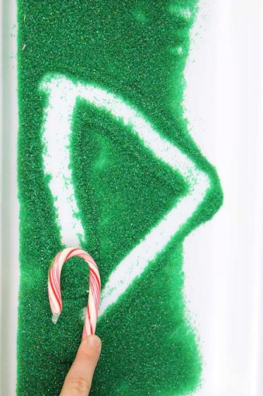 Christmas Sprinkles Writing Tray Activity for Kids - Happy Hooligans