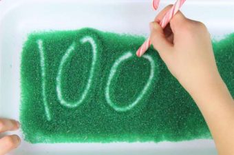 Christmas Sprinkles Writing Tray Activity for Kids - Happy Hooligans