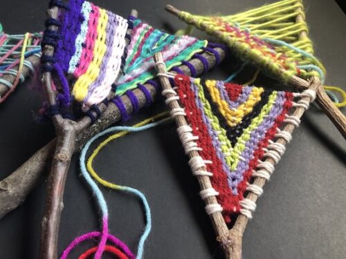 Stick Weaving - Weaving on a Y-Shaped Stick - Happy Hooligans