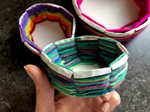 Paper Plate Weaving - Colourful Bowls - Happy Hooligans