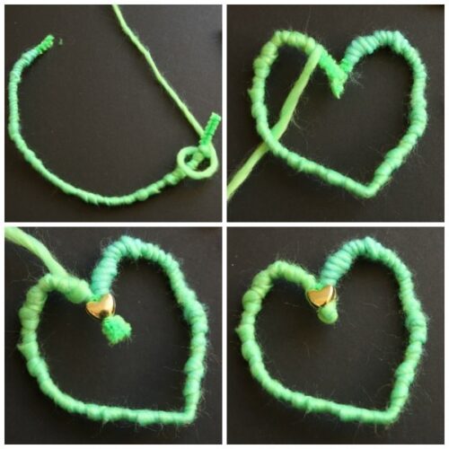 Yarn-Wrapped Pipe Cleaner Heart Craft - Happy Hooligans