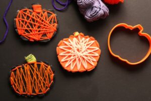 Cardboard Pumpkin String Art Craft for Kids - Happy Hooligans