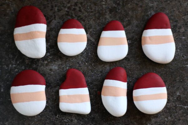 Painted Santa Stones - Happy Hooligans